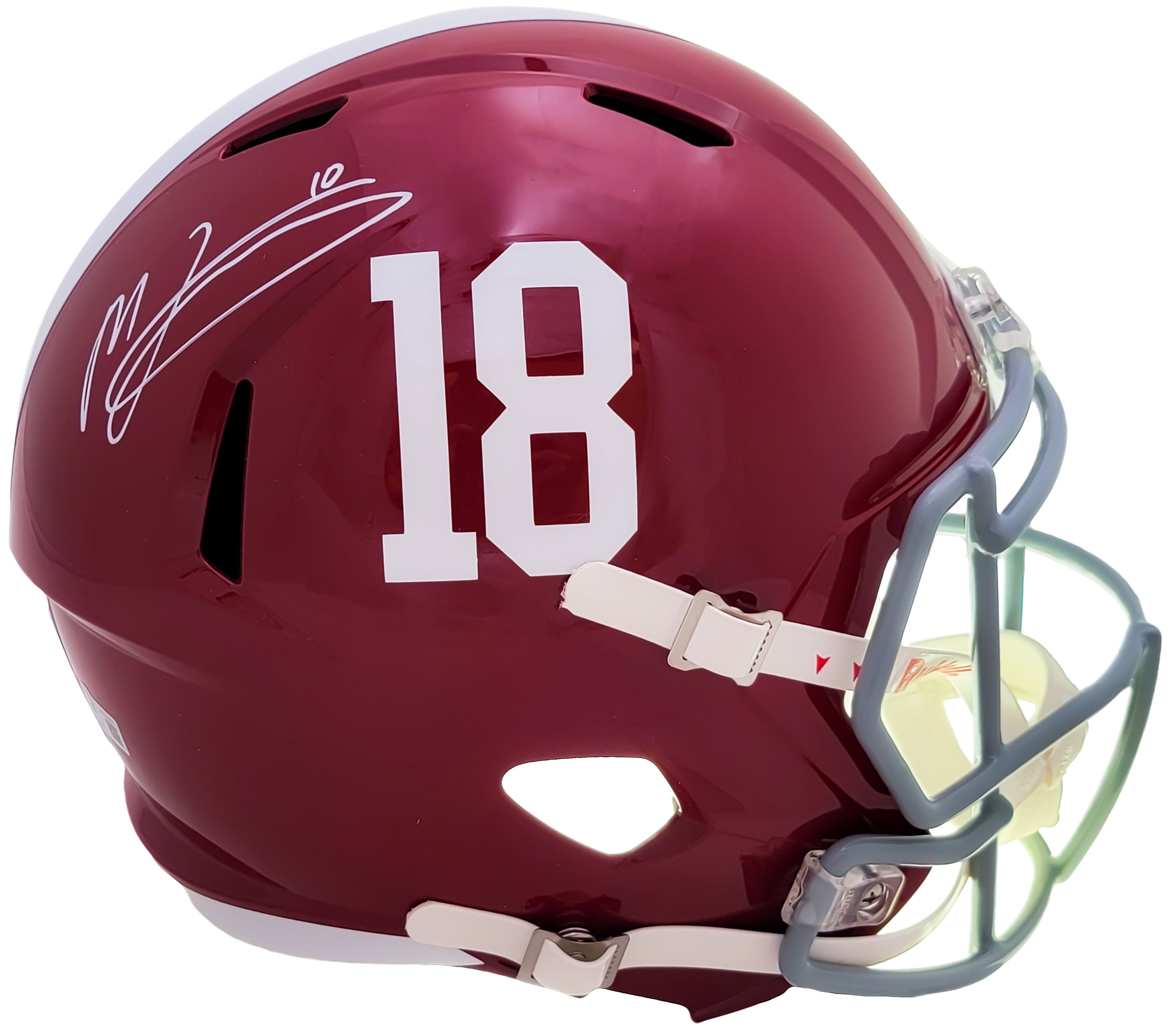 Mac Jones Autographed Alabama Crimson Tide Red Full Size Replica Speed ...