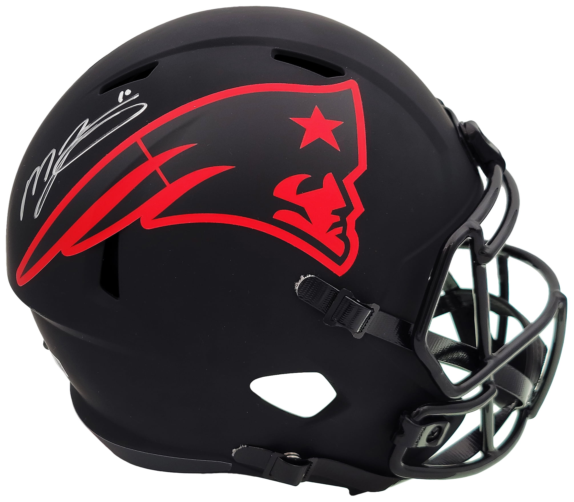 Mac Jones Autographed New England Patriots Eclipse Black Full Size ...