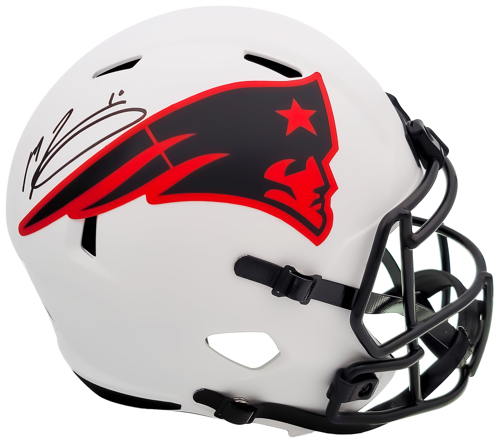 Mac Jones Autographed New England Patriots Lunar Eclipse White Full ...