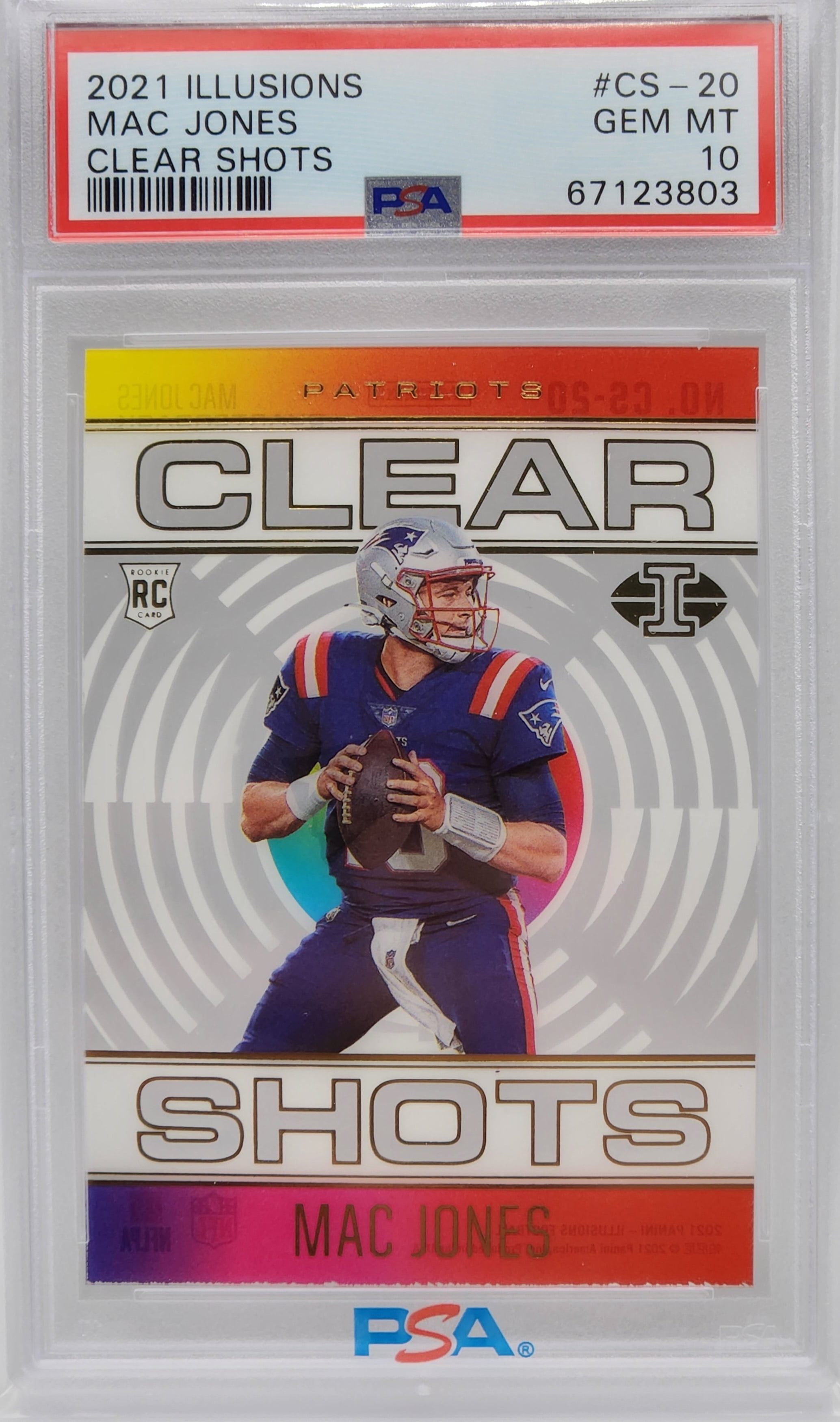Mac Jones Patriots 2021 Panini Illusions Clear Shots Rookie Card PSA 10 Gem Mint - Walmart.com