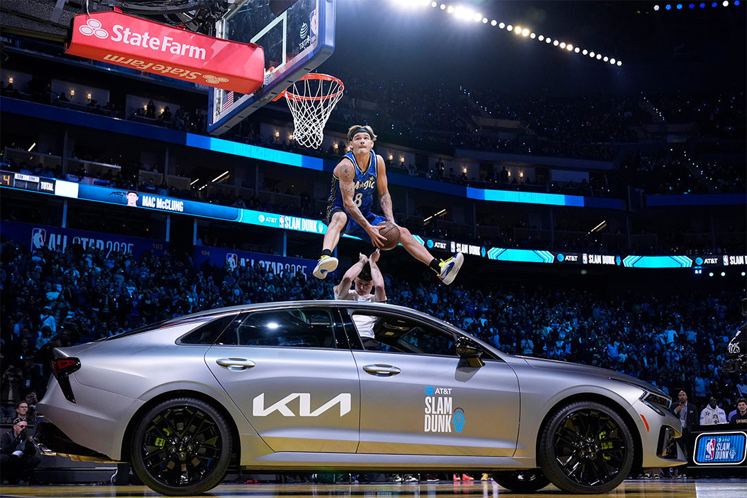 Mac McClung Basketball Star 2025 Dunk Over Car Champion Sports - 20x30 ...
