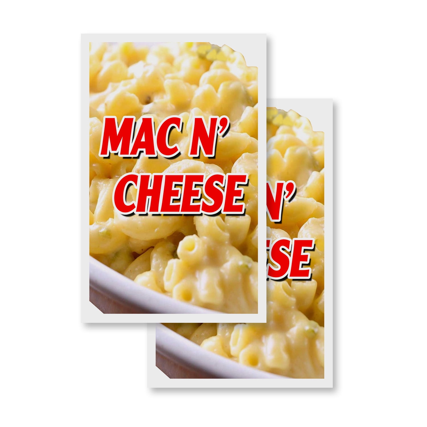 Mac N' Cheese (2-PACK) 24" x 36" Vinyl Decals | Sign Insert Peel ...