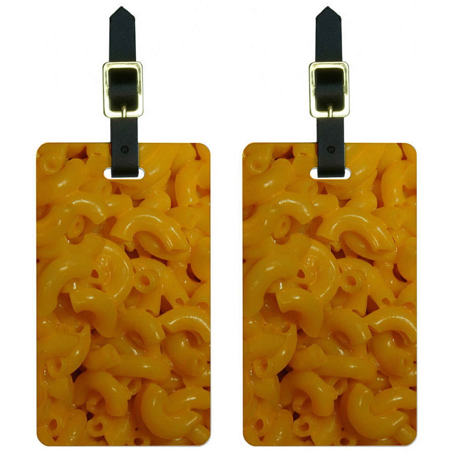 Mac N Cheese Macaroni and Luggage Tags Suitcase Carry-On ID, Set of 2 ...