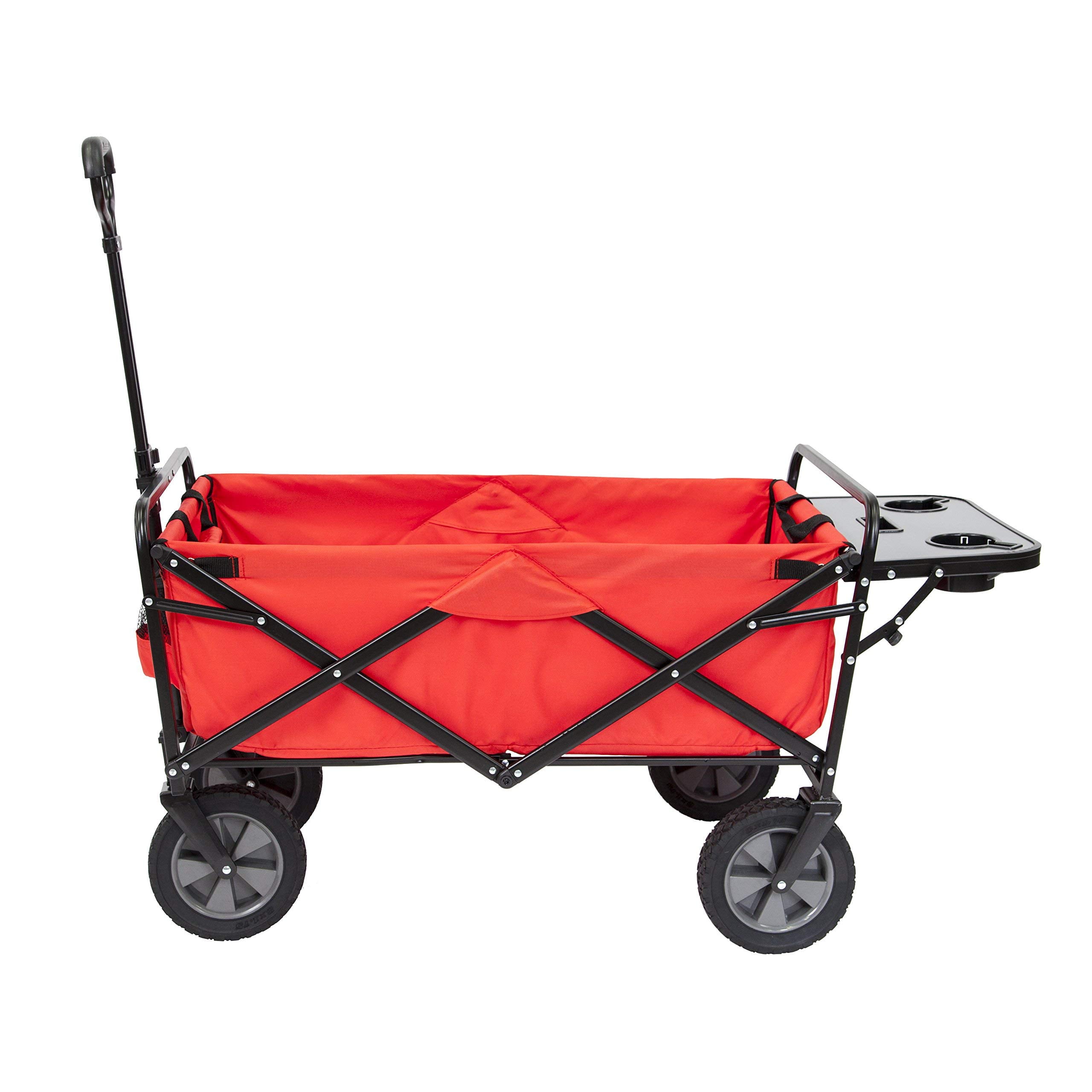 Mac Sports Collapsible Folding Outdoor Utility Wagon with Side Table ...
