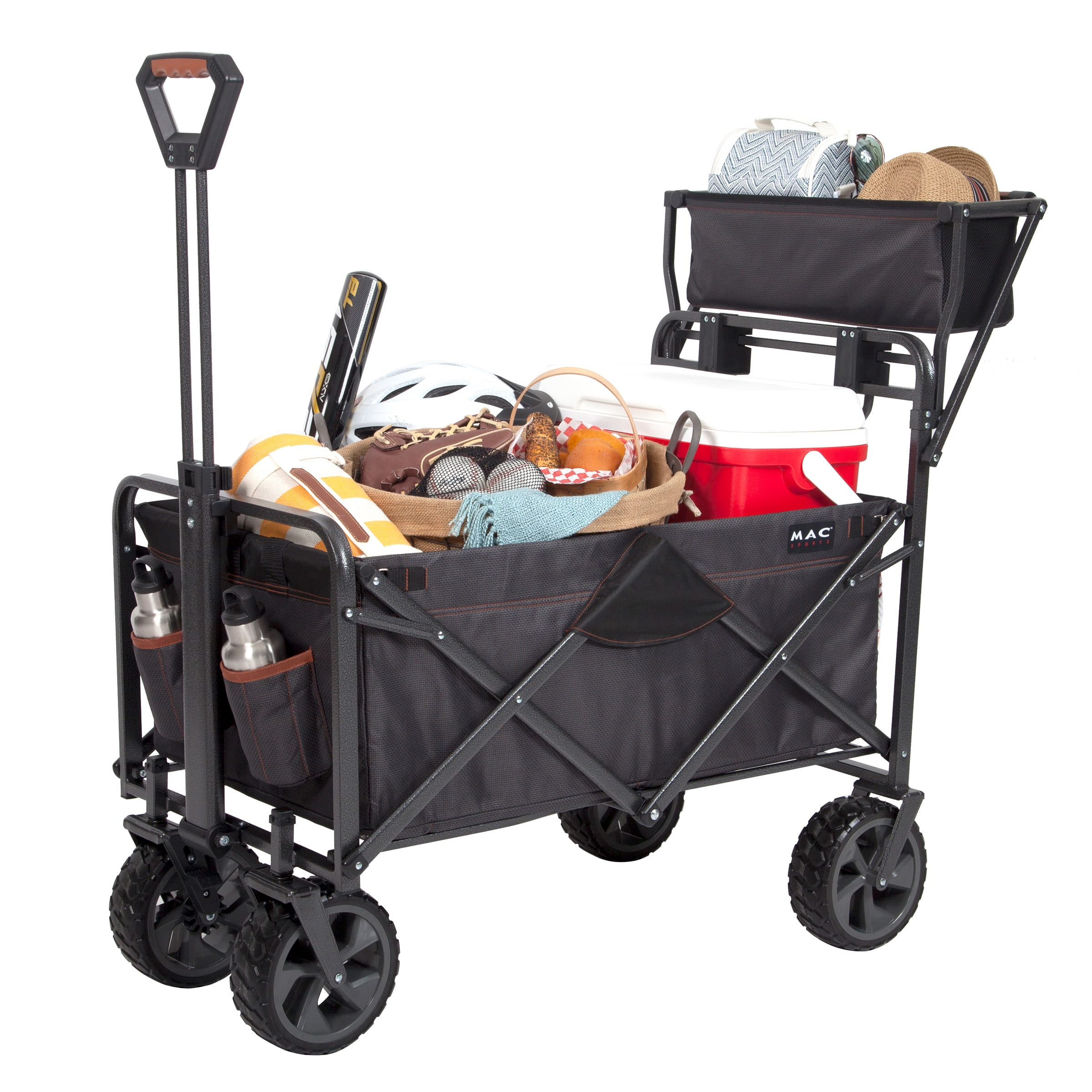 Mac Sports Deluxe Push Pull Folding Wagon with Brakes - Walmart.com