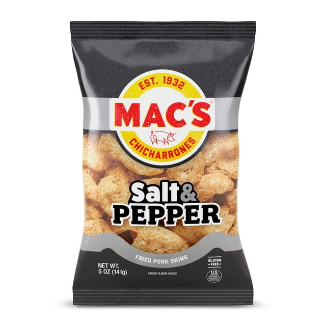 Mac's Lightly Salt & Pepper Flavored Cracklin Chicharrones, Crispy ...