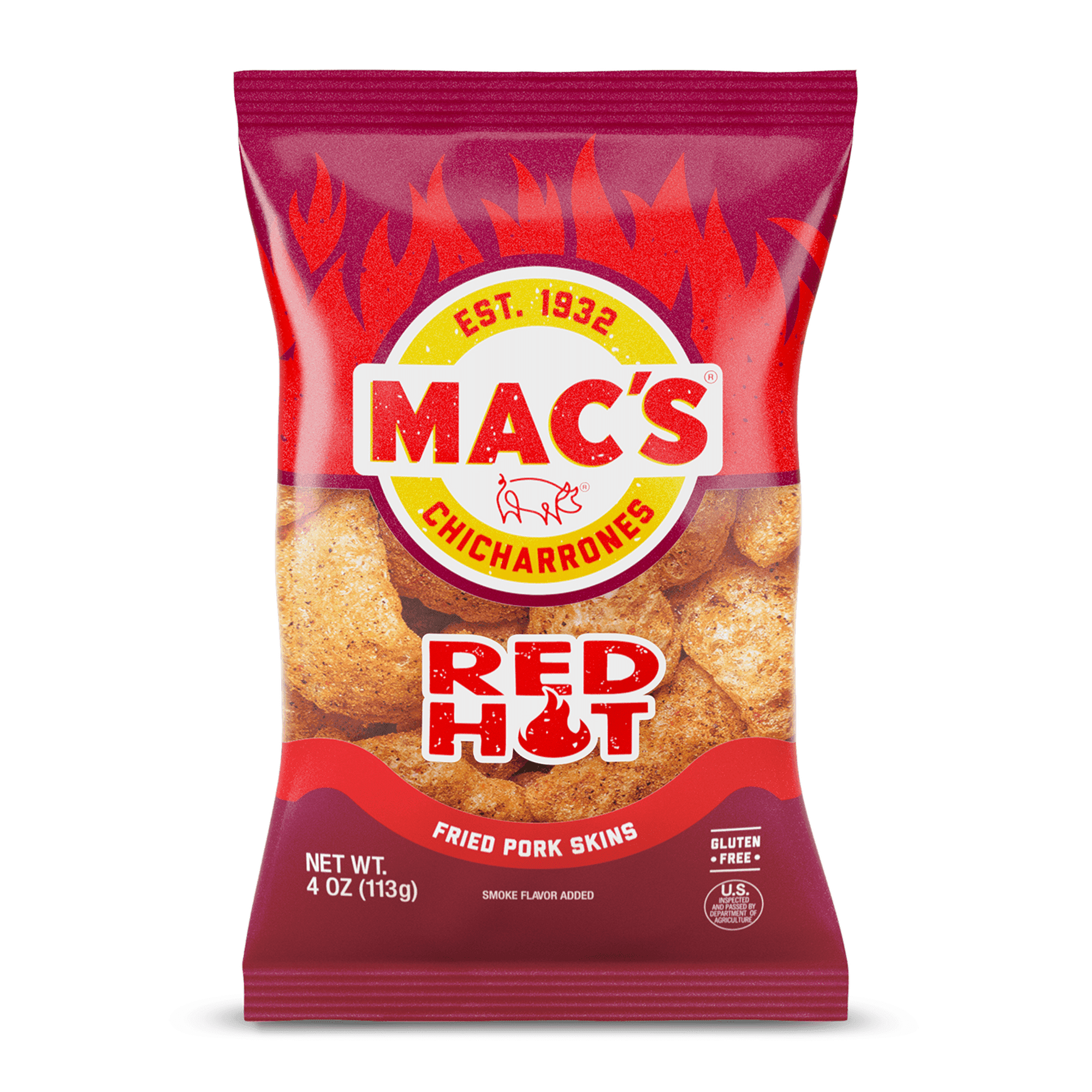 Mac's Hot Fried Pork Skins, 4 oz Bag - Walmart.com