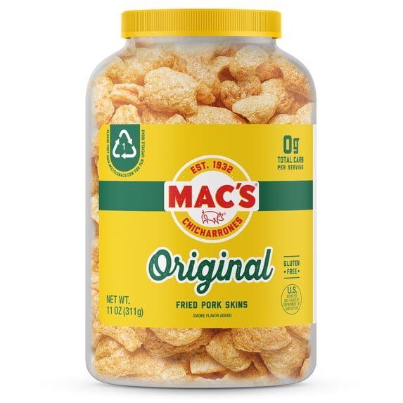 Mac's Original Fried Pork Skins 11oz Barrel - Walmart.com