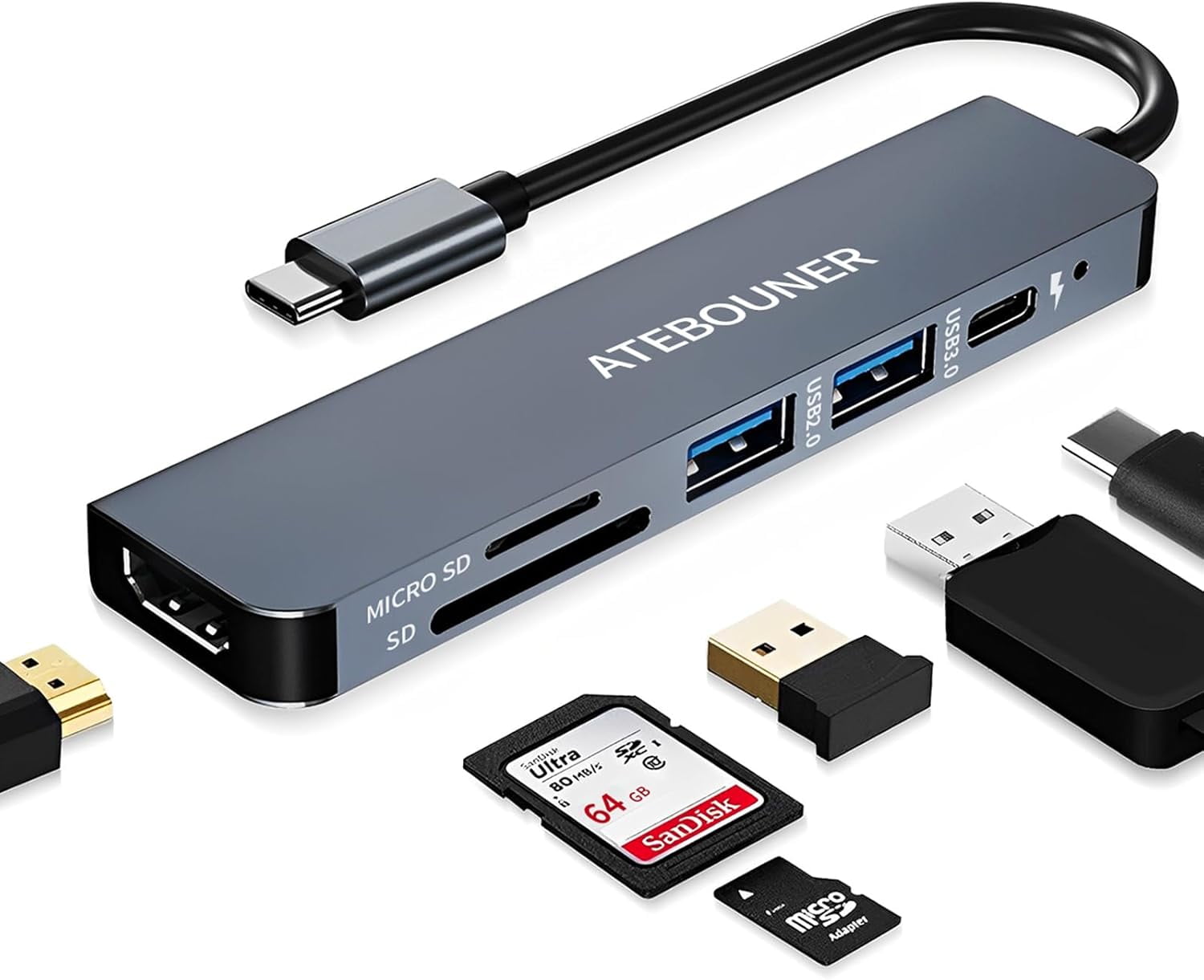 MacBook USB-C Hub Adapter - Multiport Docking Station With HDMI for Pro ...