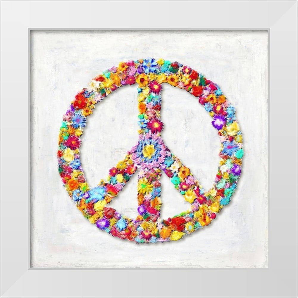 MacDowell, Jamie 15x15 White Modern Wood Framed Museum Art Print Titled - Peace Sign - Walmart.com