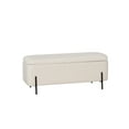 MacLaren Upholstered Storage Bench Cream - Walmart.com