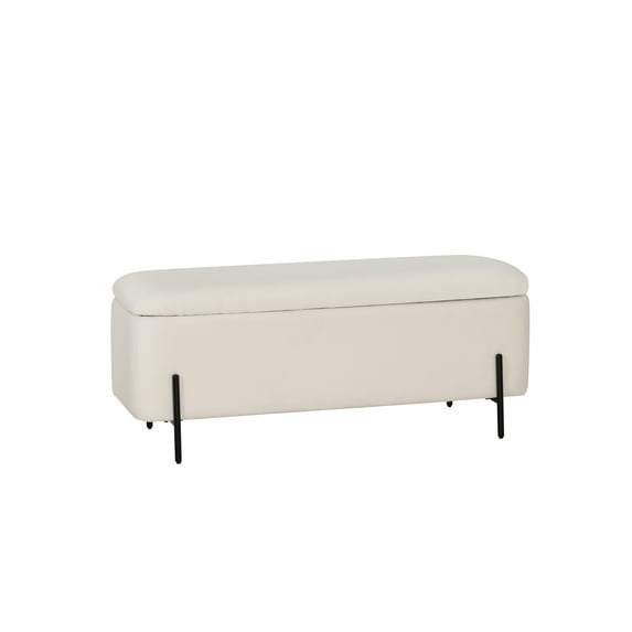 MacLaren Upholstered Storage Bench Cream - Walmart.com
