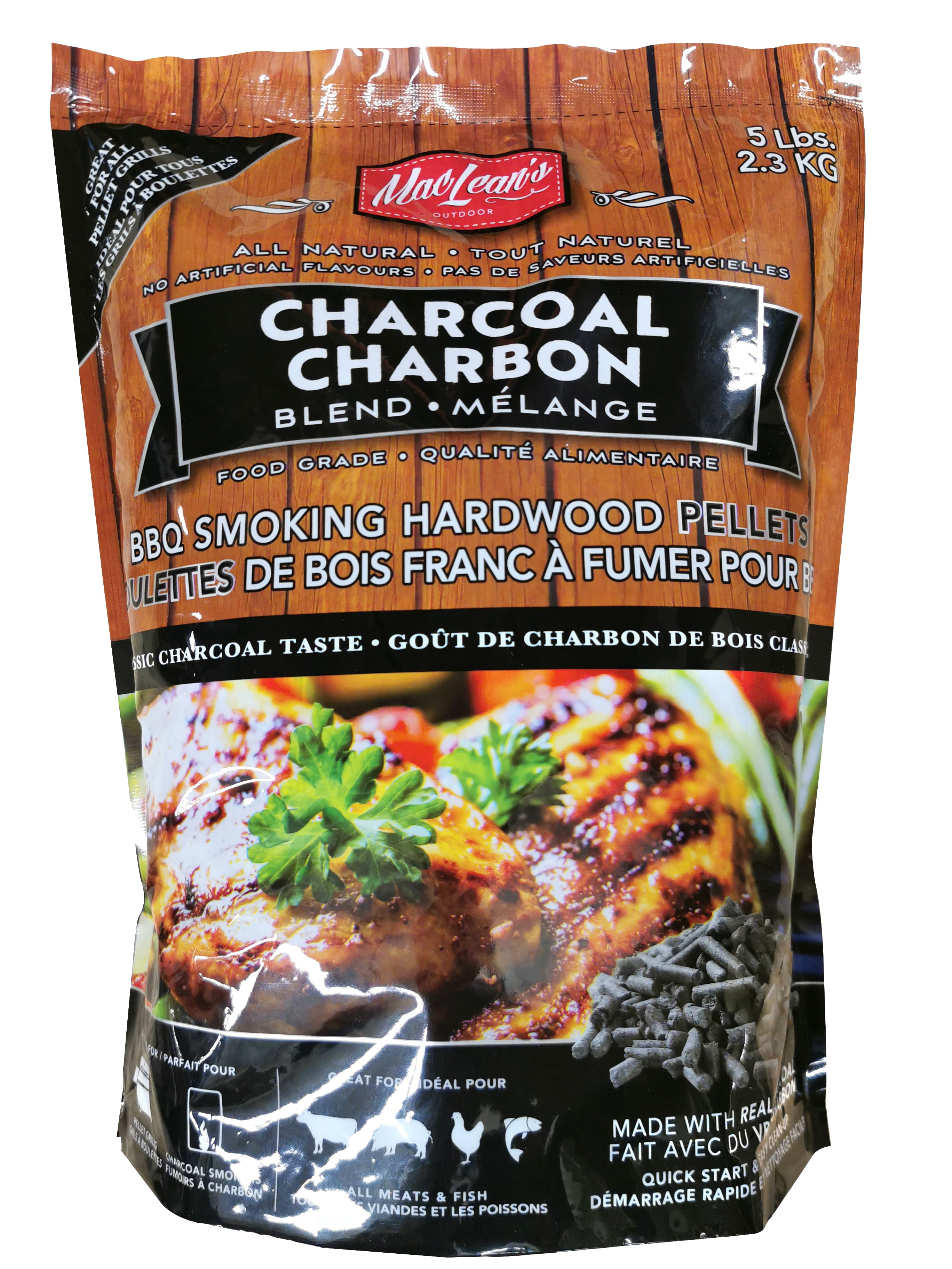 MacLean's 5 lb. Authentic Charcoal Blend BBQ Smoking Pellets - Walmart.com