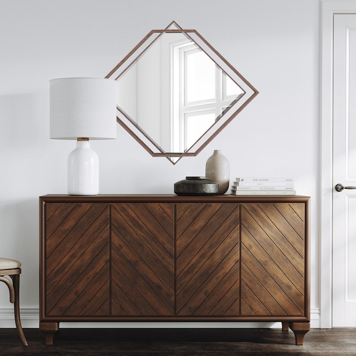 MacLuu Irregular Industrial Wall Mirror - 23.6" x 23.6" - Walmart.com