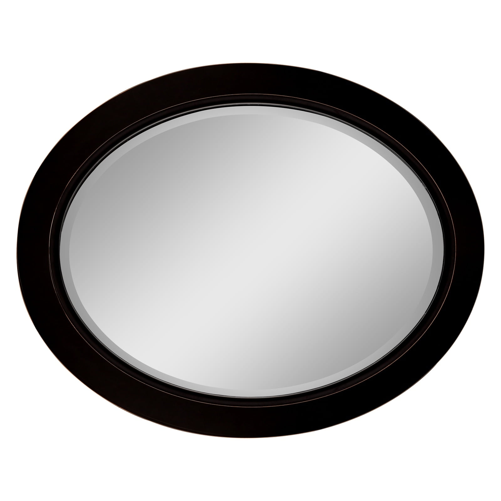 MacLuu Oval Oil Rubbed Bronze Black Wall Mirror - 29" x 29" - Walmart.com