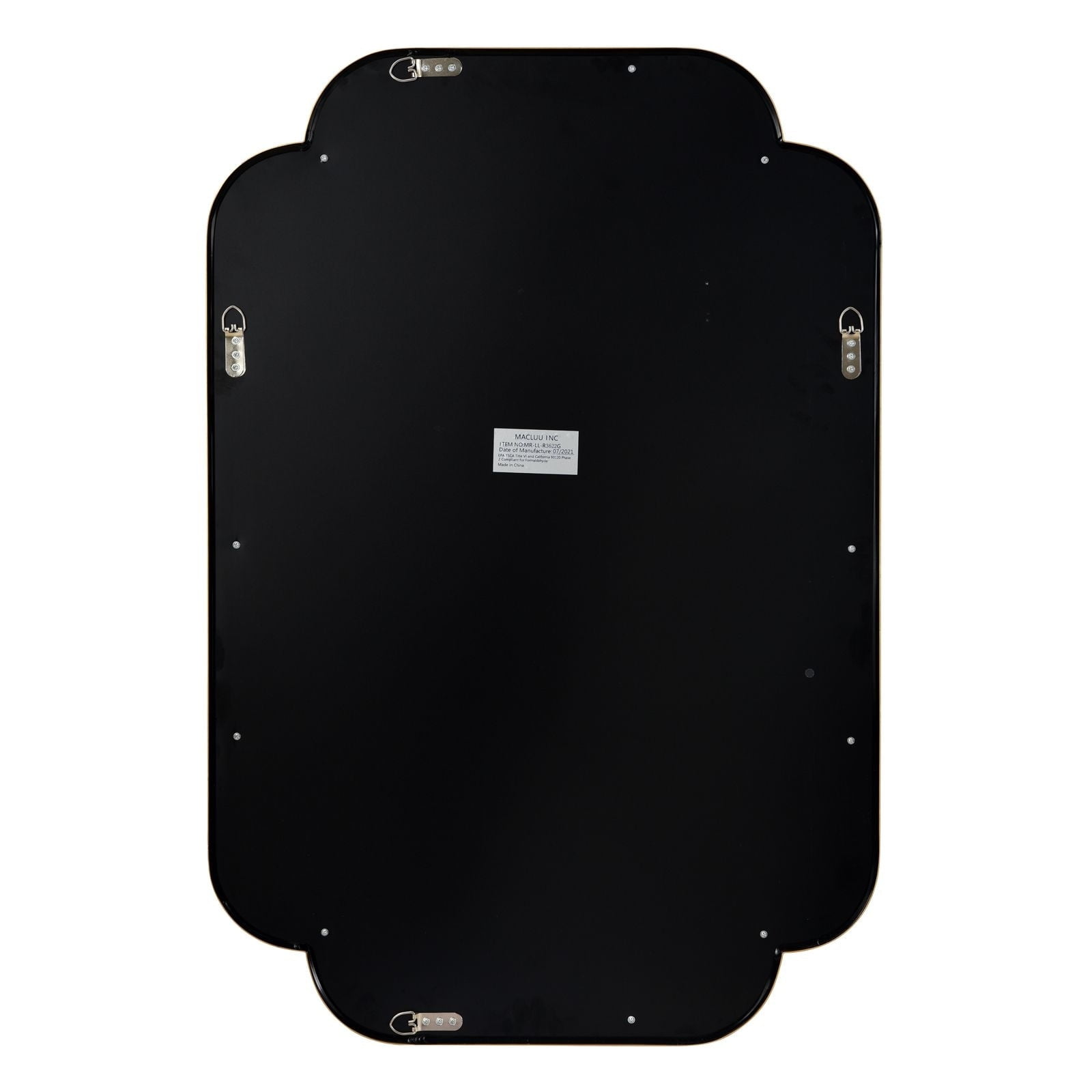 MacLuu Rectangle Scalloped Decorative Wall Mirror 24" x 35.8" - Gold ...