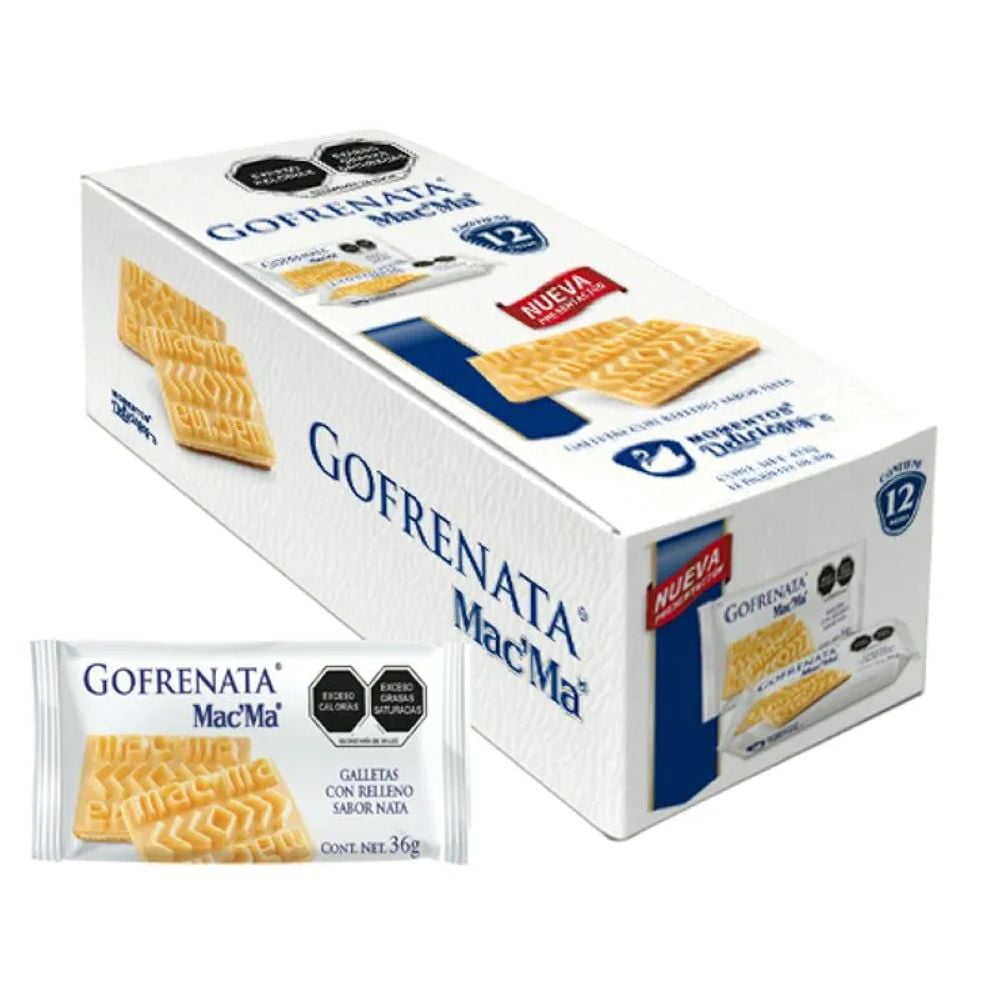 MacMa Gofrenata Cream Filled Cookies, 36g Pack, 12 Count Box - Walmart.com
