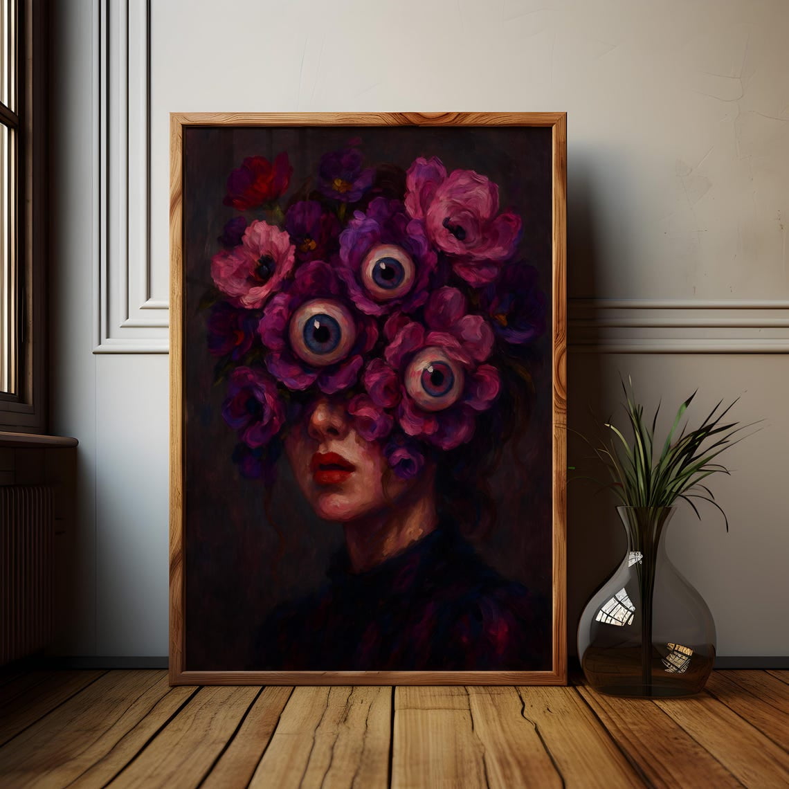 Macabre Decor Creepy Floral Eye Art Print, Dark Academia Gothic Wall ...