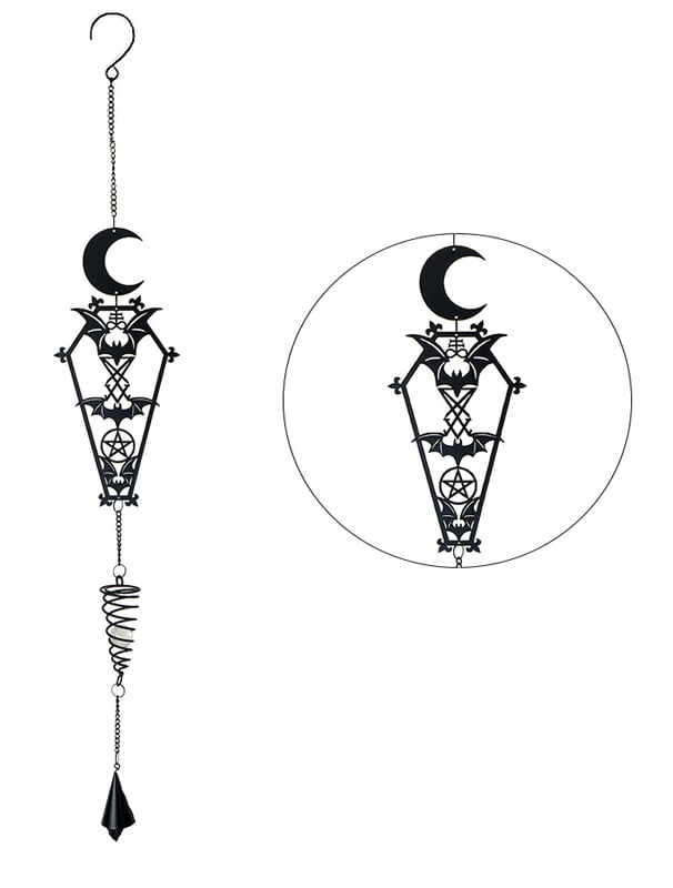 Macabre From The Crypt Vampire Coffin Moon Bats Spiral Wall Hanging ...
