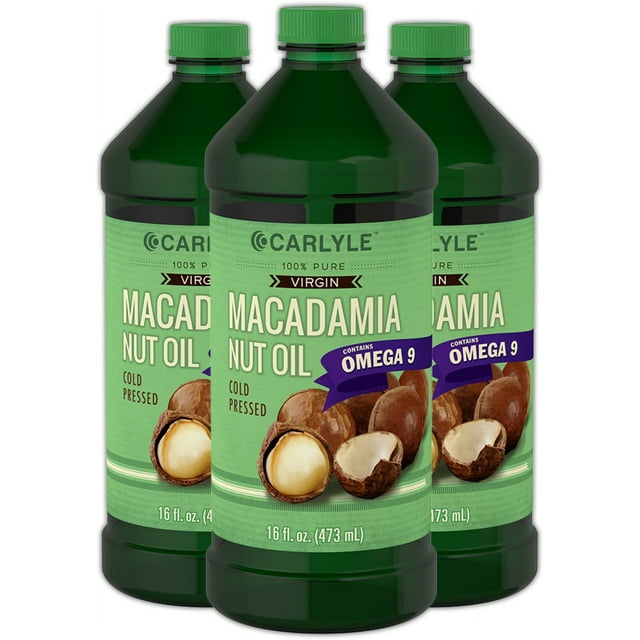 Carlyle Macadamia Nut Oil | 3-Pack 16 oz Bottles | Omega-Rich, Cold ...