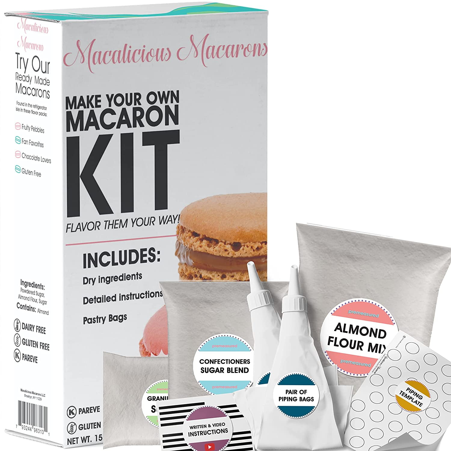 Macalicious Macaron Baking Mix, DIY Bake Your Own French Macarons Kit ...
