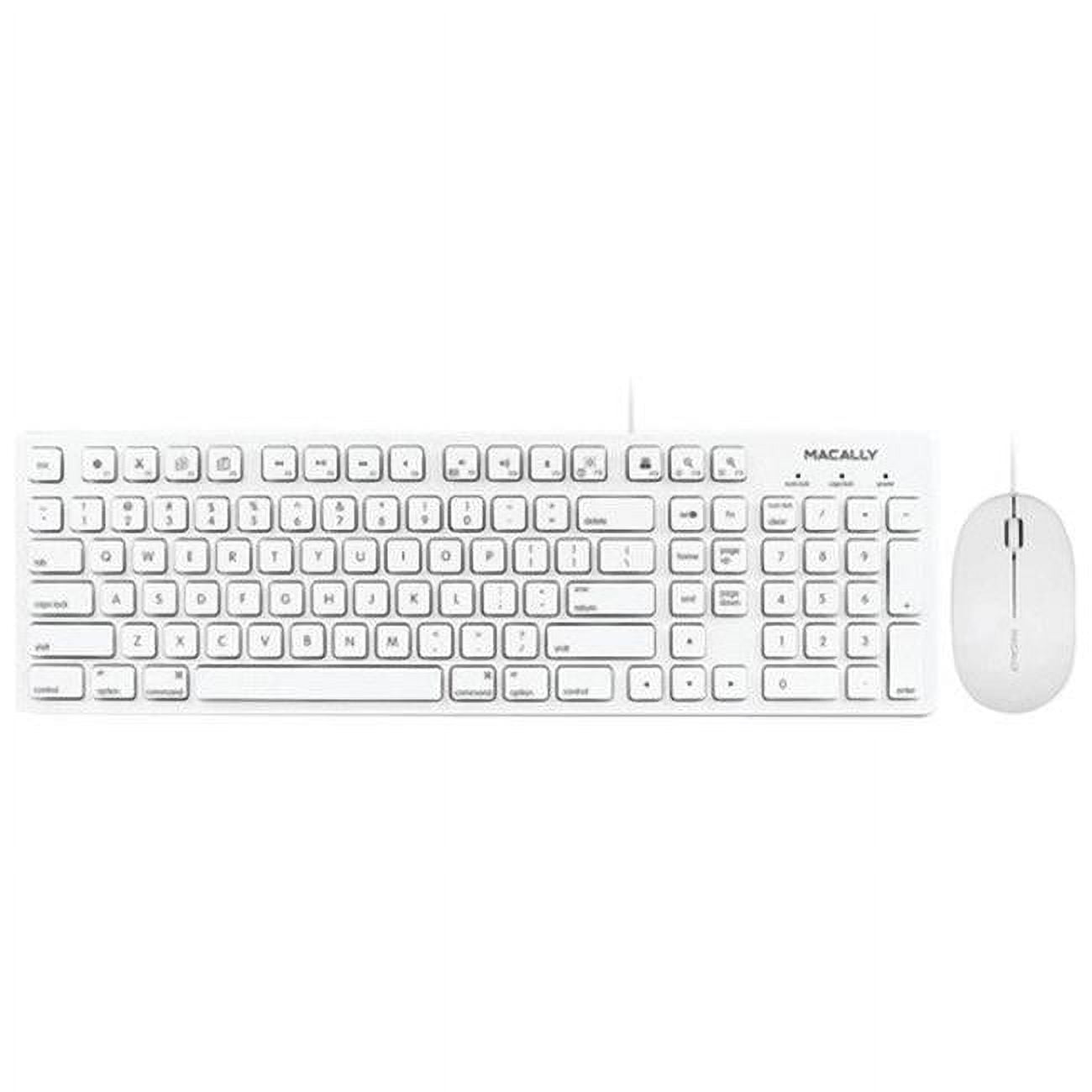 Macally 103-Key USB Keyboard with Shortcut Keys & 3-Button USB Optical ...