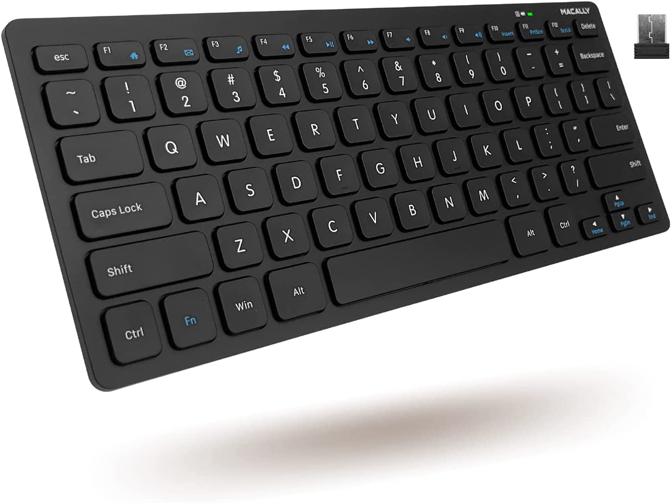 Macally Portable Full Size Wireless Keyboard - Compact & Ergonomic for ...