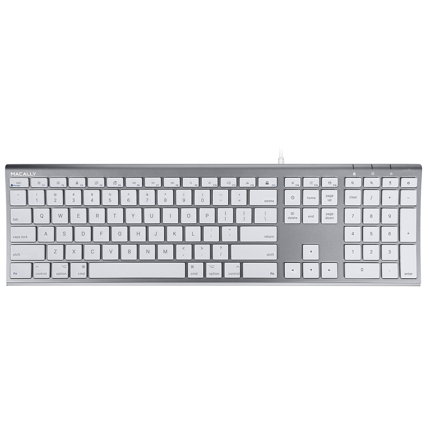 Macally Ultra-Slim USB Wired Keyboard - Compatible with Windows & Mac ...