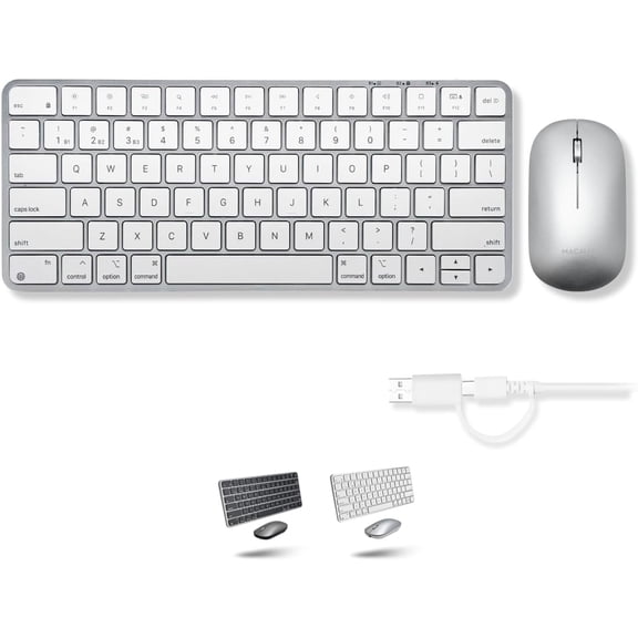 Wireless Bluetooth Keyboard and Mouse Combo (USB + Dual BT), SKM64-3 ...