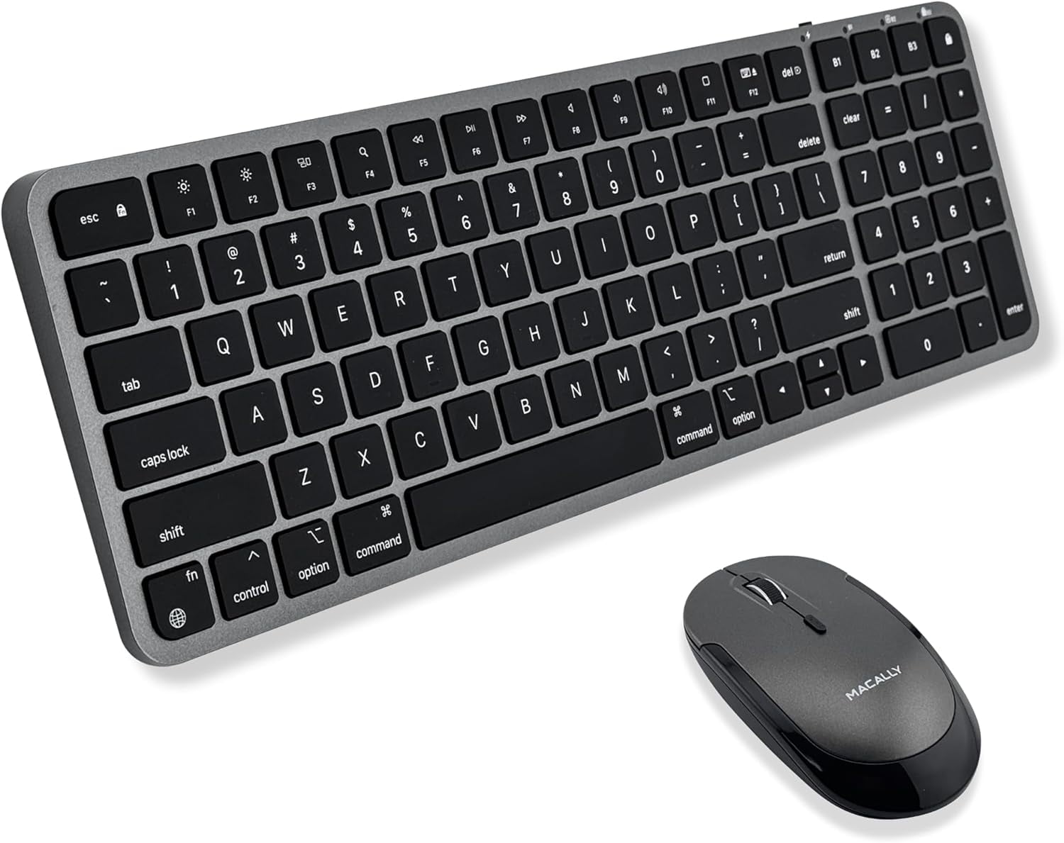 Macally Bluetooth Mac Keyboard and Mouse - Compact (2 Zone) Wireless ...