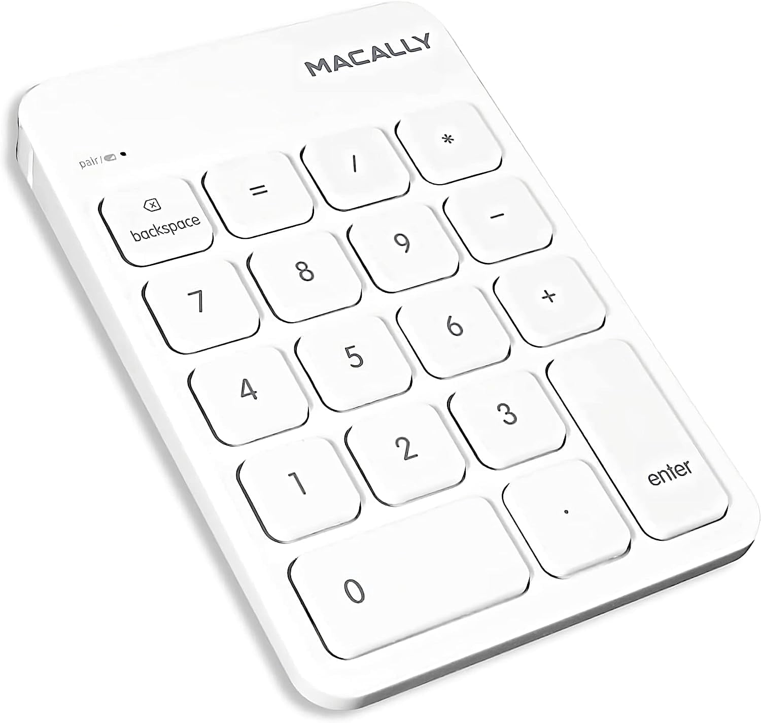 Macally Bluetooth Number Pad – Rechargeable 18 Key Wireless Numeric ...