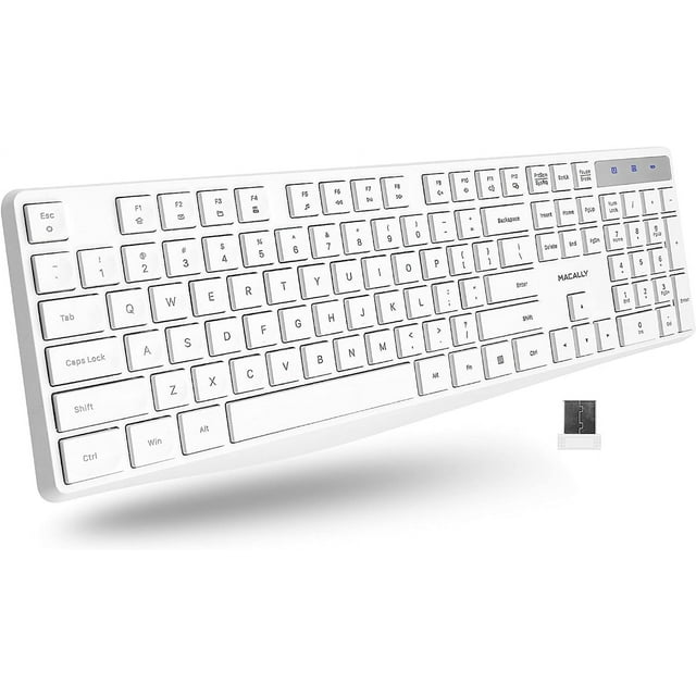 Macally RF Wireless Keyboard for PC, Full-size - Walmart.com