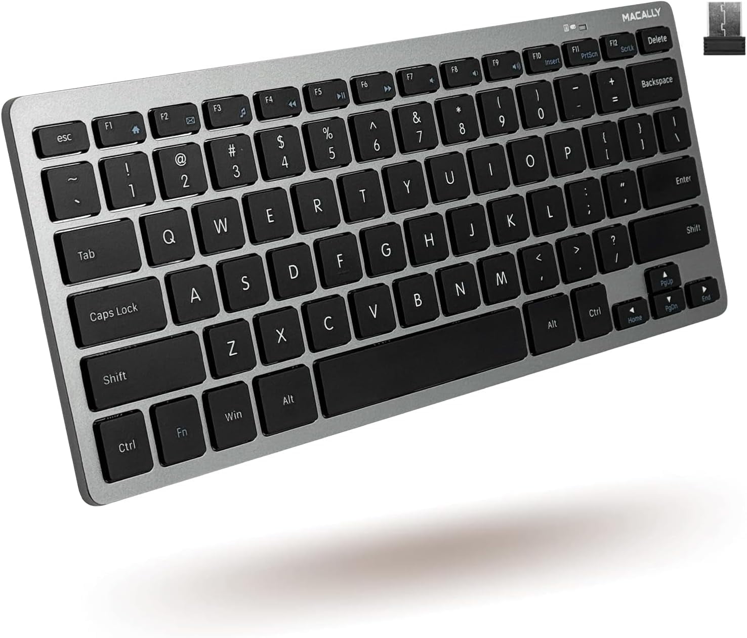 Macally Small Wireless Keyboard | Mini Keyboard for PC - Slim, Quiet ...