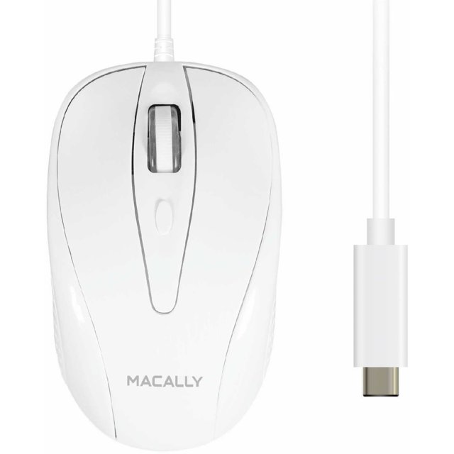 Macally 3 Button Optical USB-C Wired Mouse for Mac and PC - Walmart.com