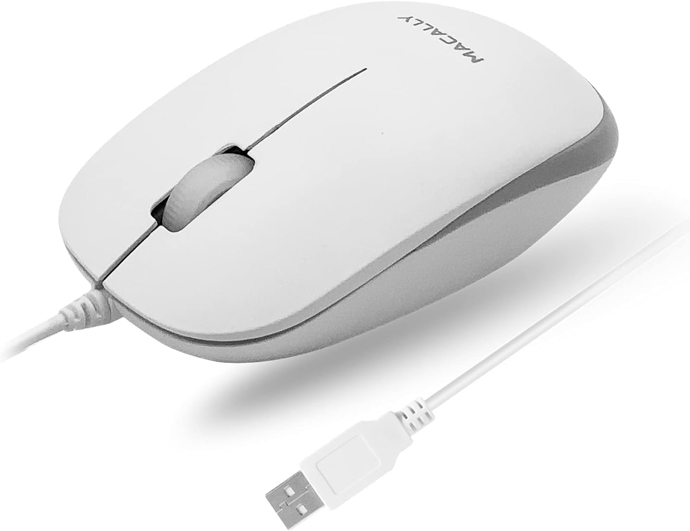 Macally USB Wired Mouse for Mac and Windows - Simple 3 Button Corded ...