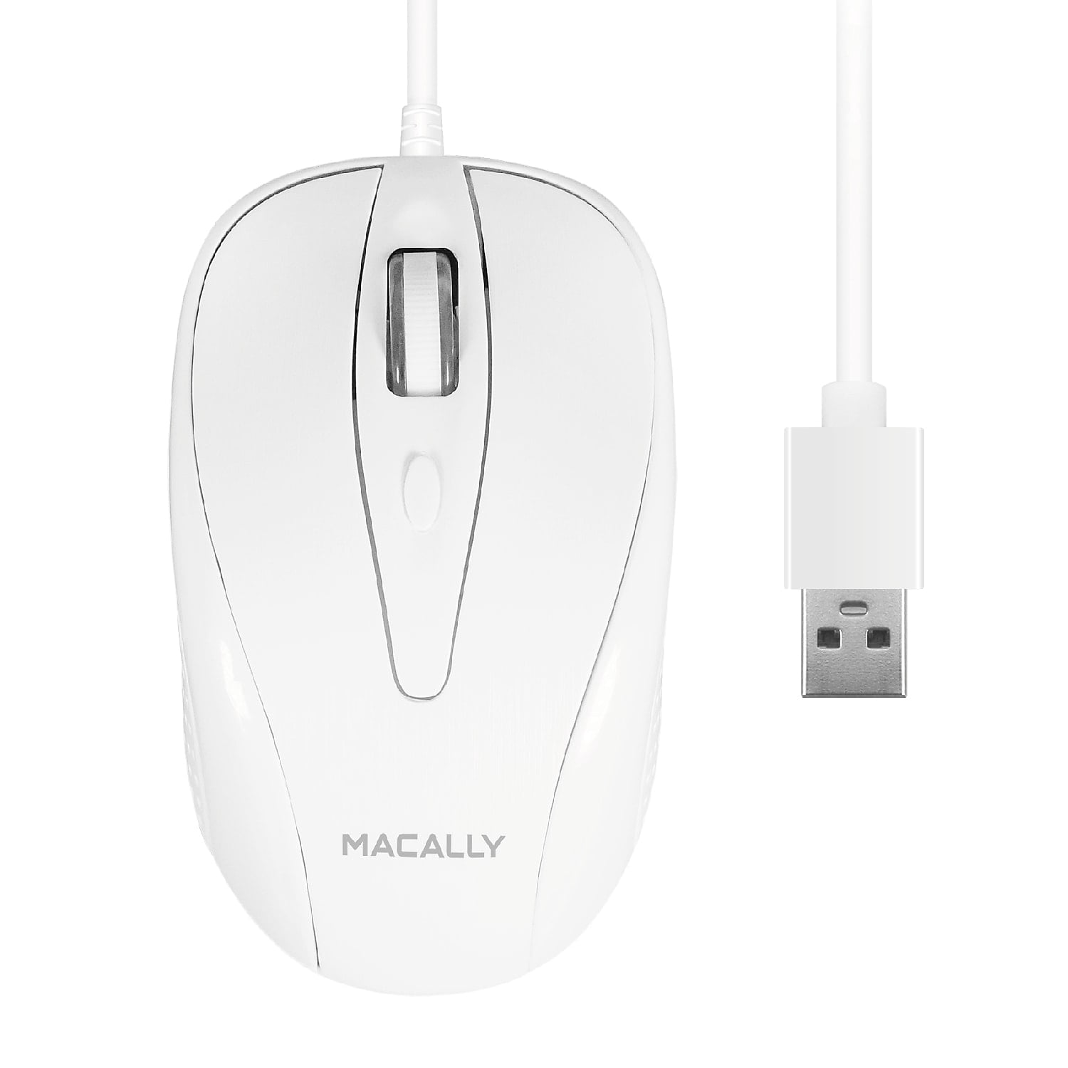 Macally USB Wired Mouse with 3 Button Scroll Wheel White (TURBO ...