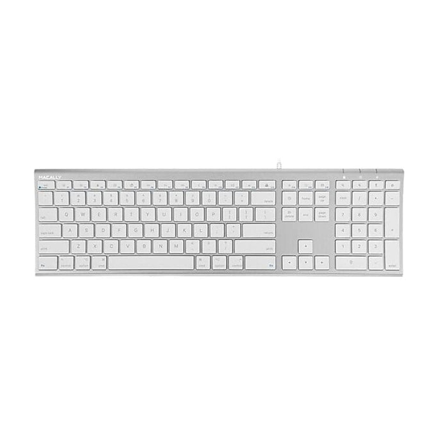 Macally Ultra Slim Wired Keyboard, USB, 110 Keys, Mac and Windows ...