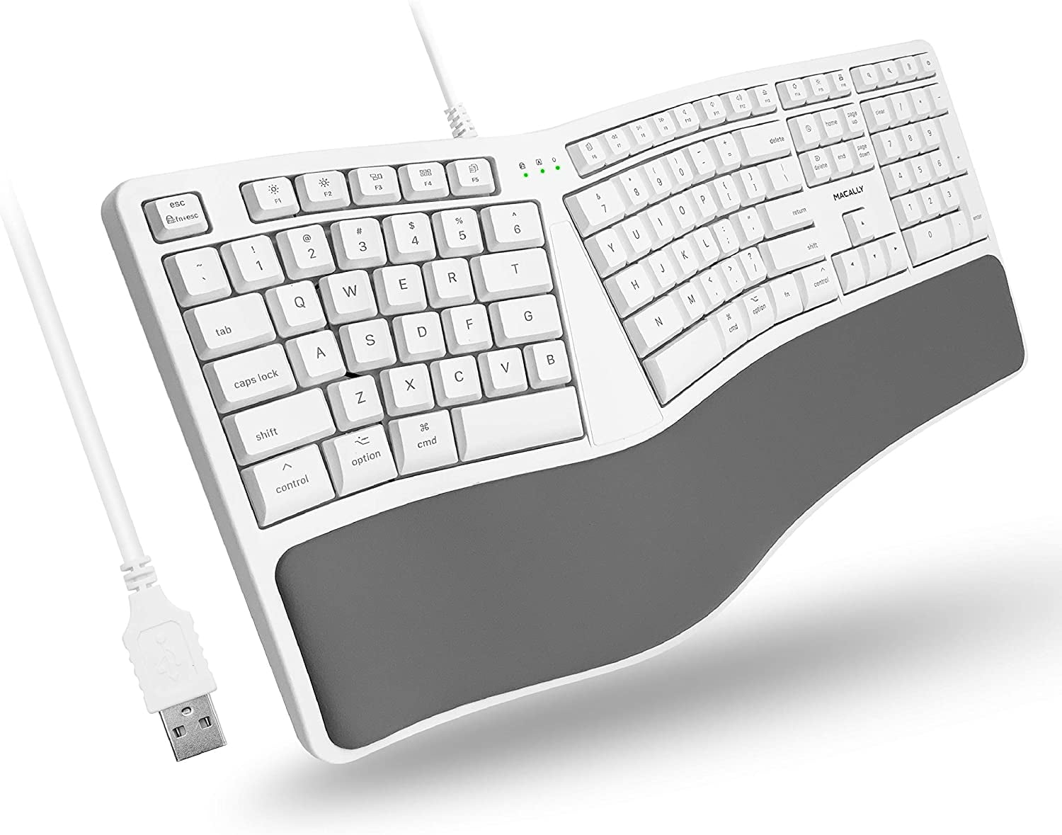 Macally Wired Ergonomic Keyboard for Mac - Split Keyboard with Wrist ...