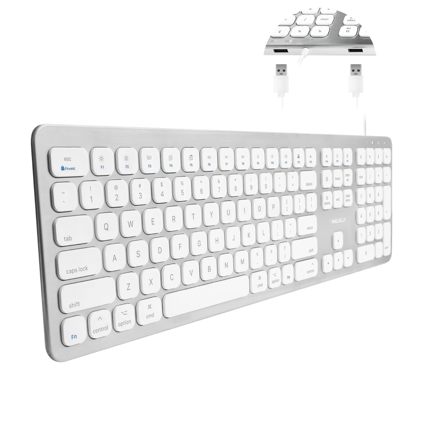 Macally Wired Keyboard for Mac - Compatible Apple Keyboard with USB ...