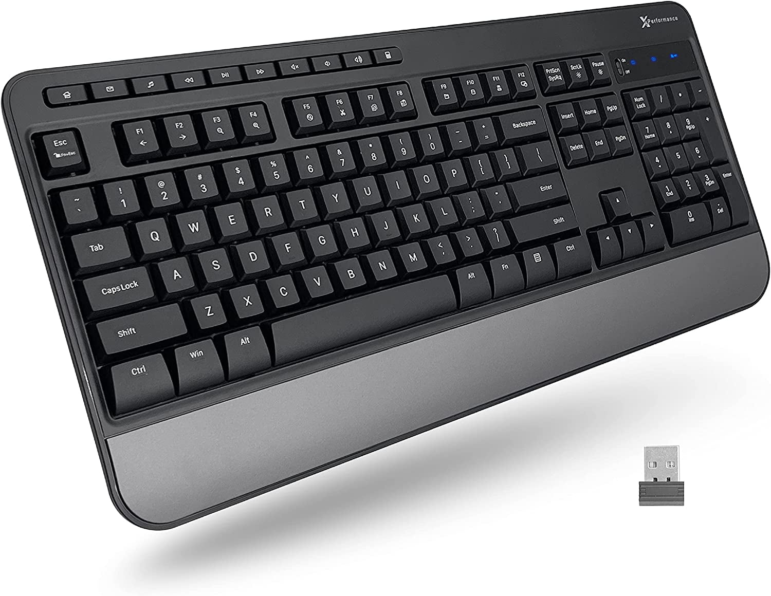 Macally X9RFMEDIAPALM Wireless Keyboard, Full Size Layout, Numeric Pad ...