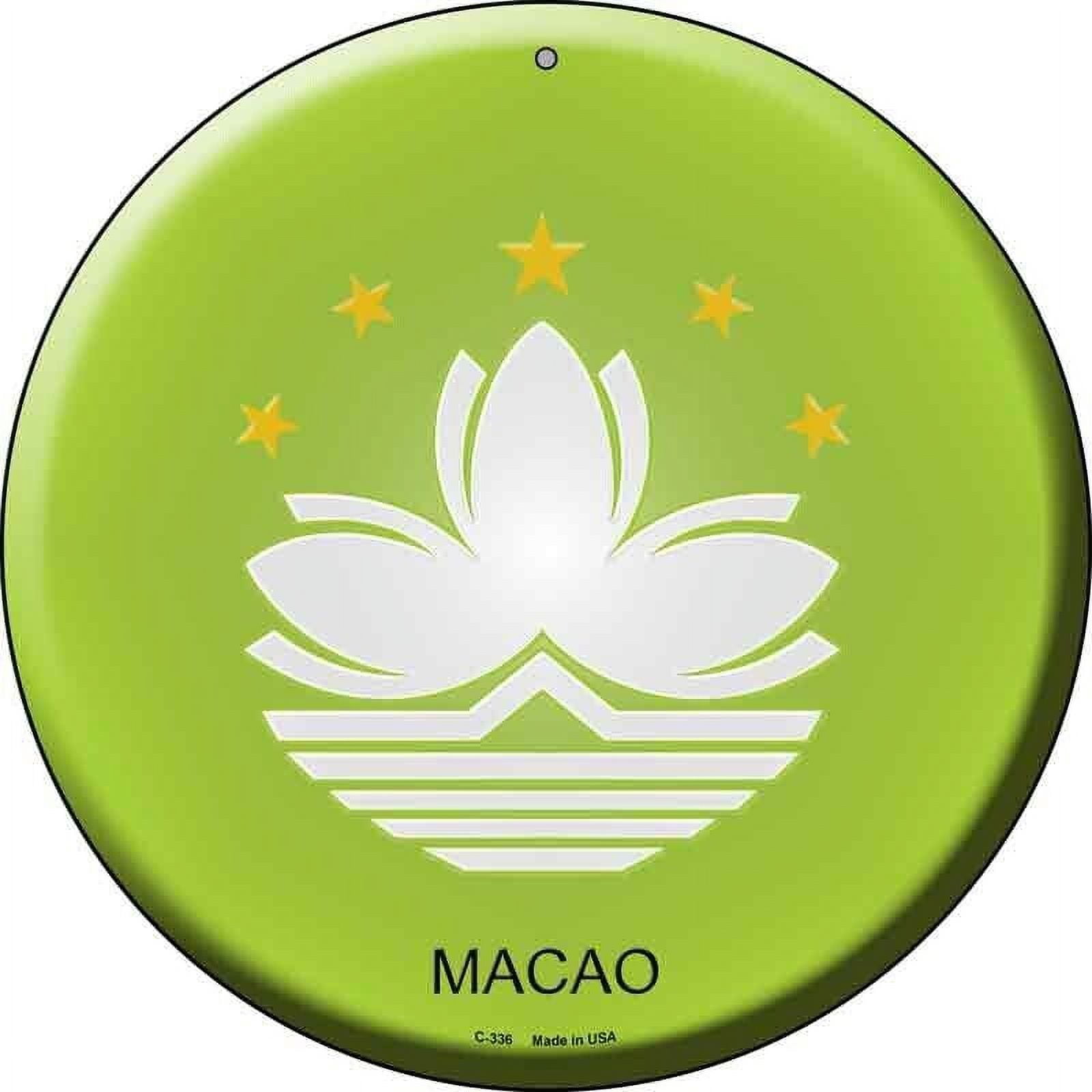 Macao Novelty Round Circular Metal Sign Home Garage Wall Decor Size: 12 ...