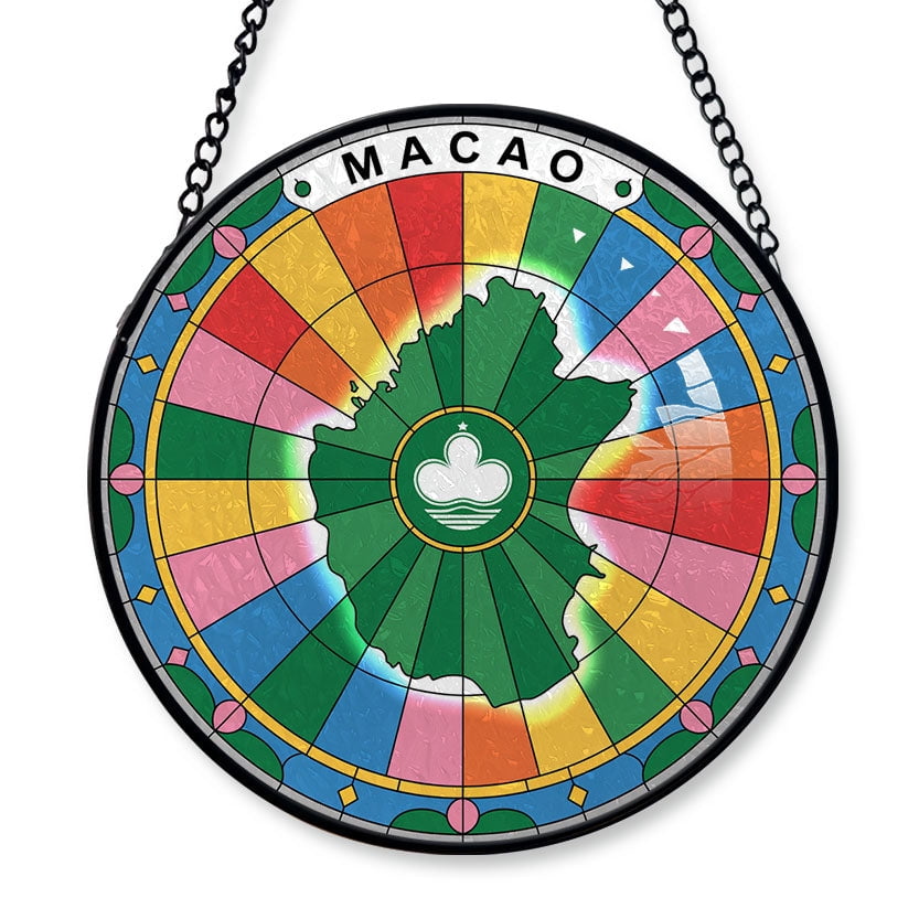 Macao Travel Decor Suncatcher Stained Glass Window Hanging, Gift for ...