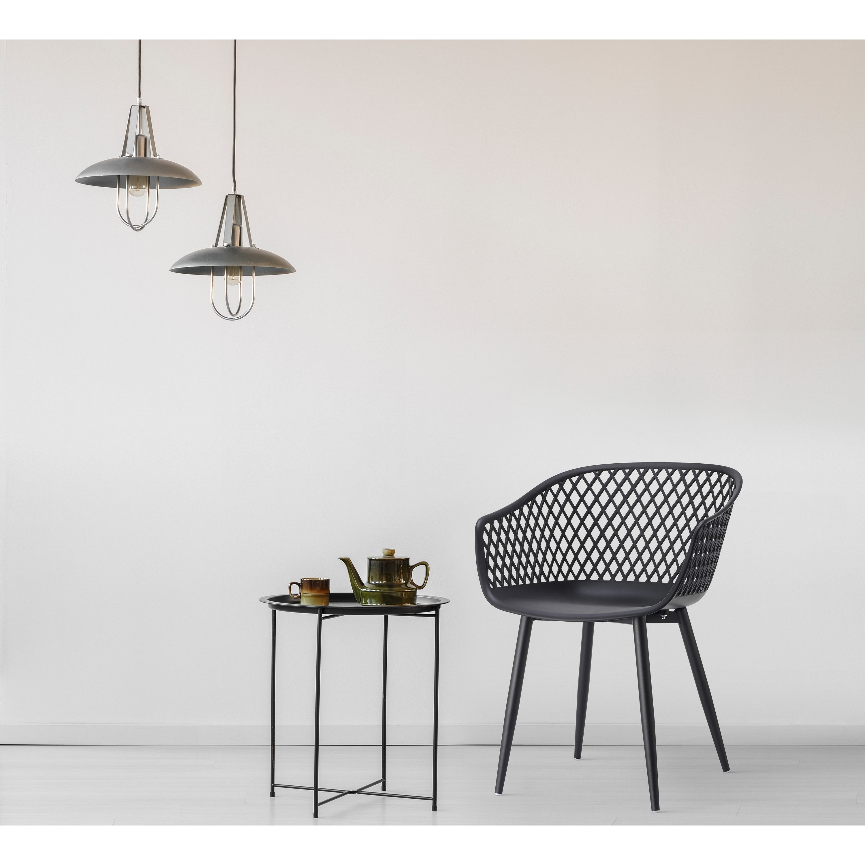 Macari Park Outdoor Waterproof Modern Dining Chair, Set of 2 Black - Walmart.com