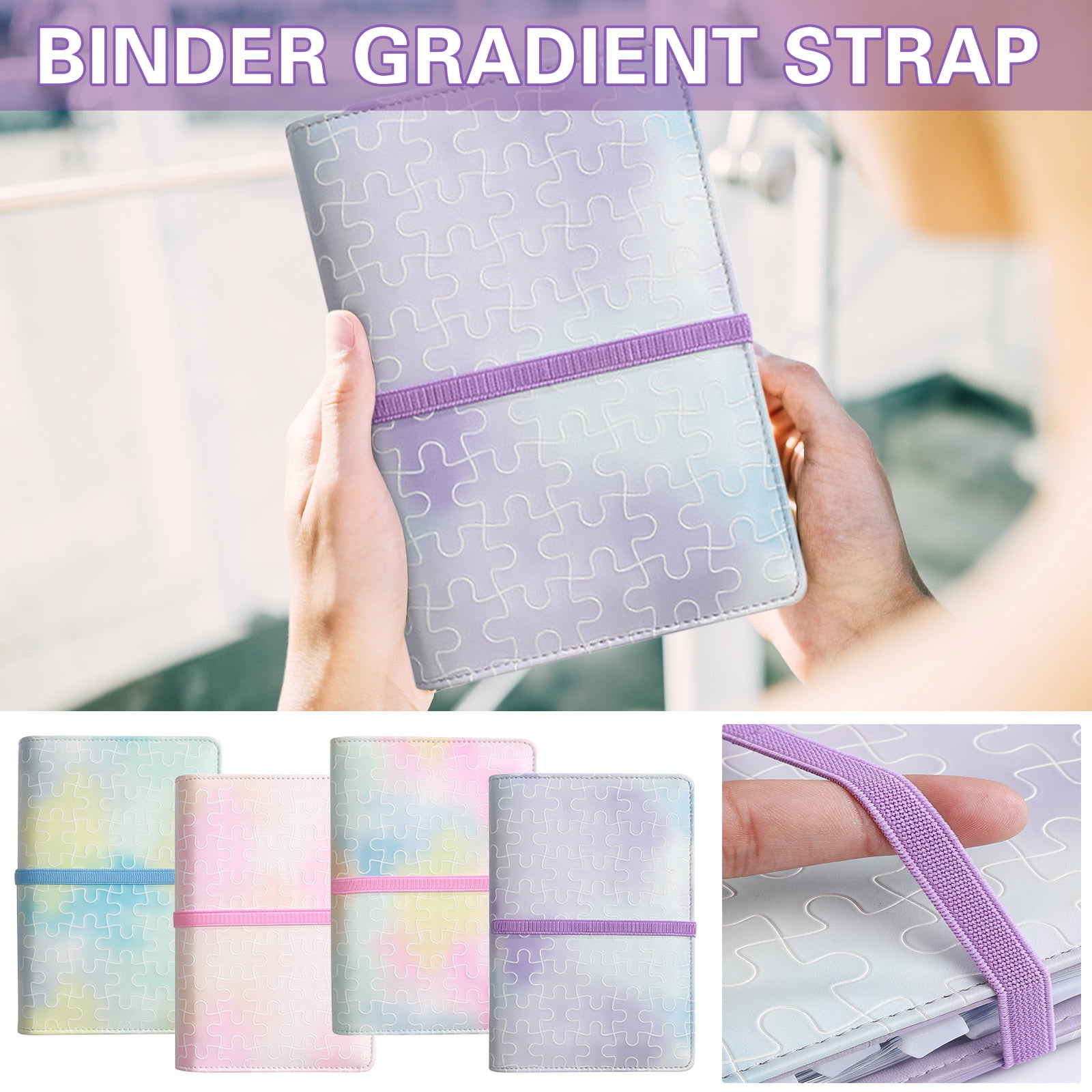 Macaron Binder A6 Gradient Binding Ledger Notebook Leather Cash Budget ...