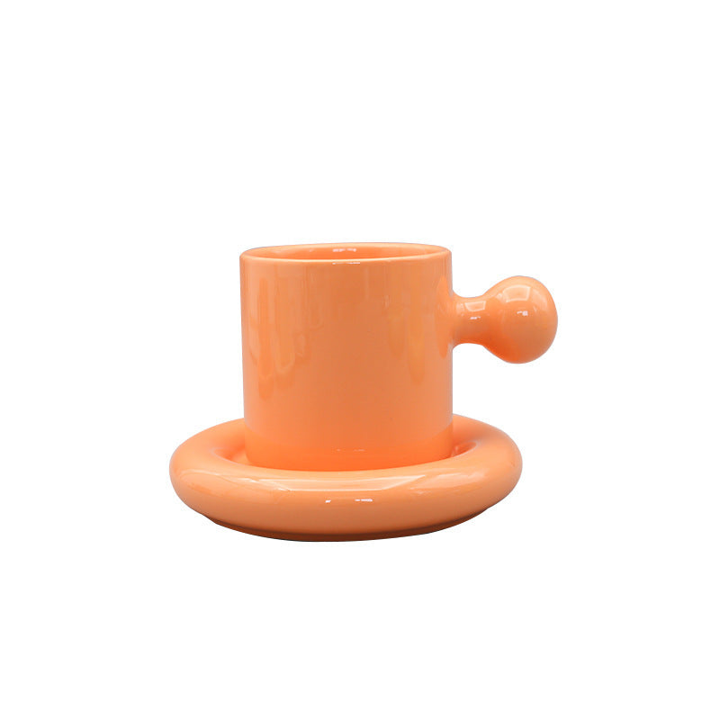 Macaron Ceramic Mug Egg Yolk Mug With Lid Set Couple Mug Table Cup ...