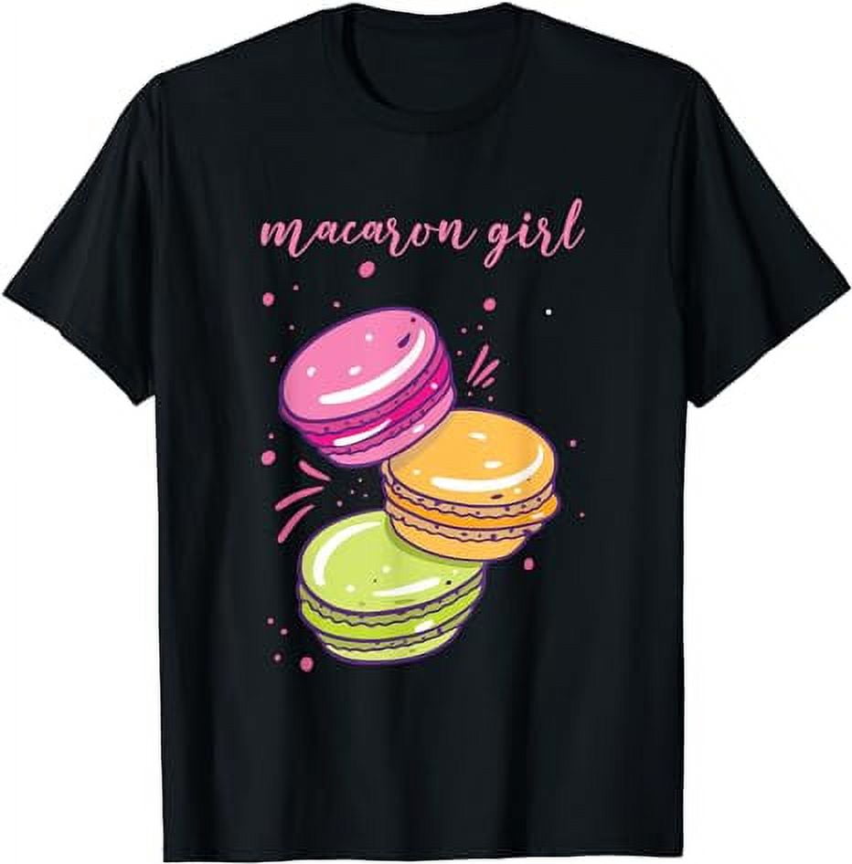 Macaron Ice Cream Sandwich French Dessert Macaron Girl T-Shirt ...