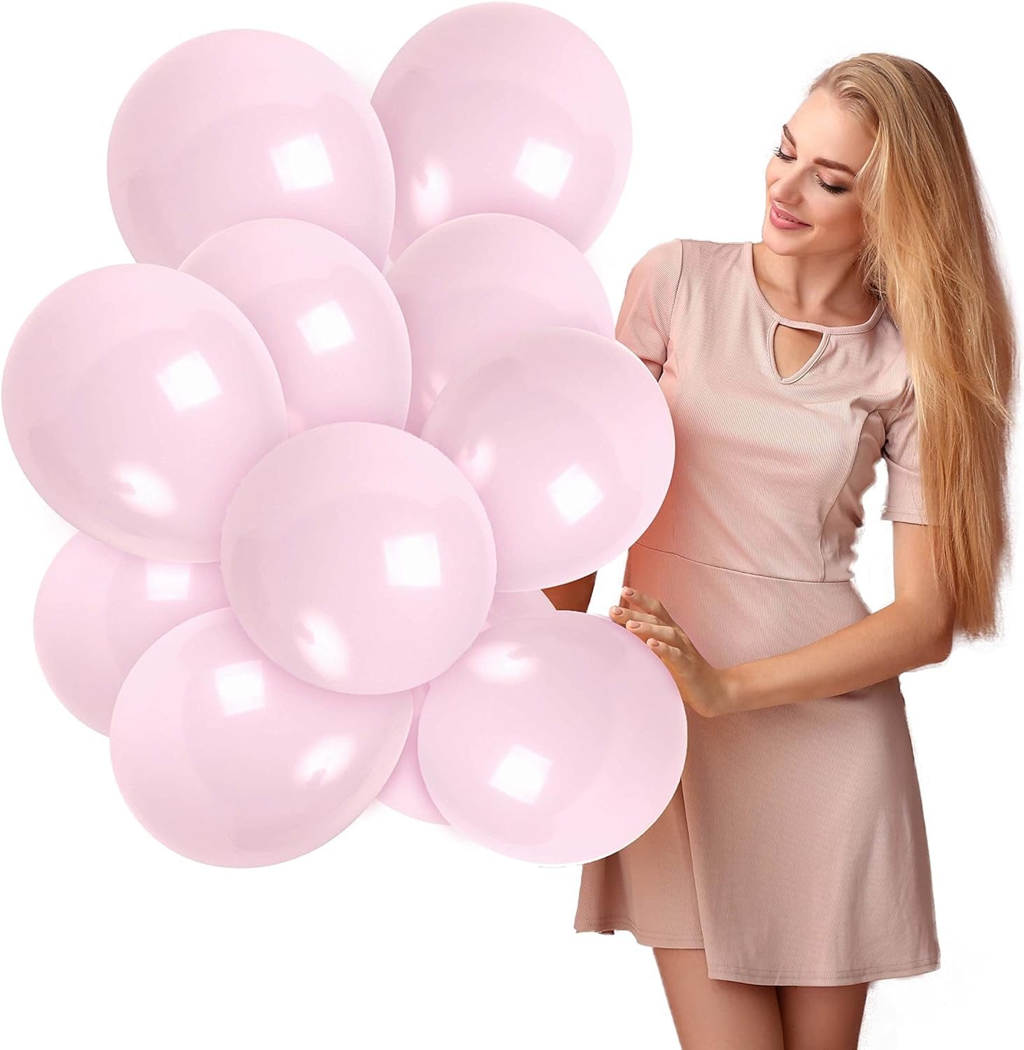 Macaron Pastel Pink Balloons - 12 Inch Latex Balloons - 36 Pack ...