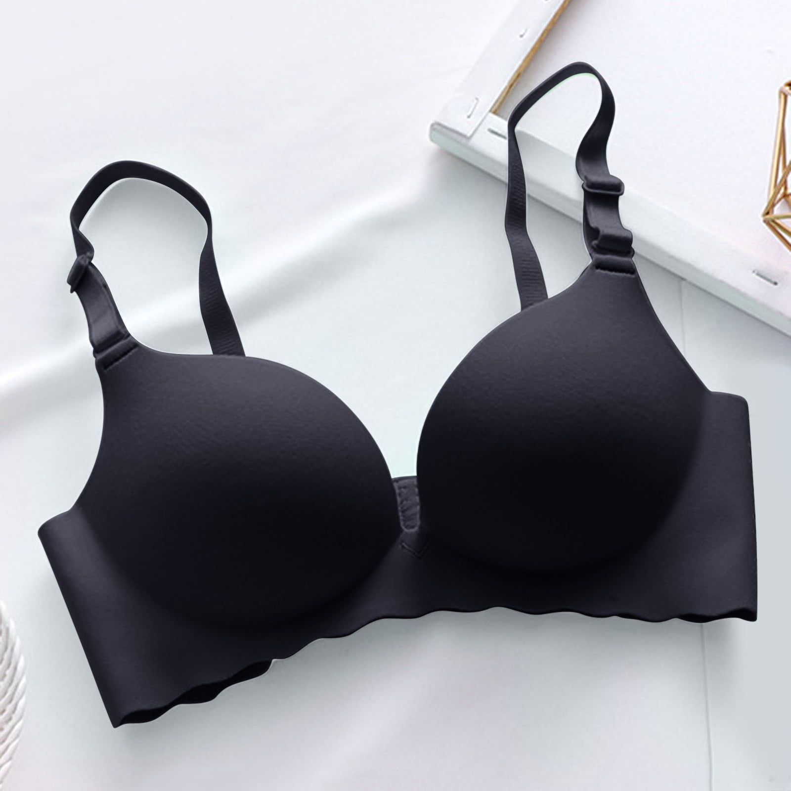 Macaron Underwear Traceless Girl Bra Set Smooth No Underwire Gathered ...