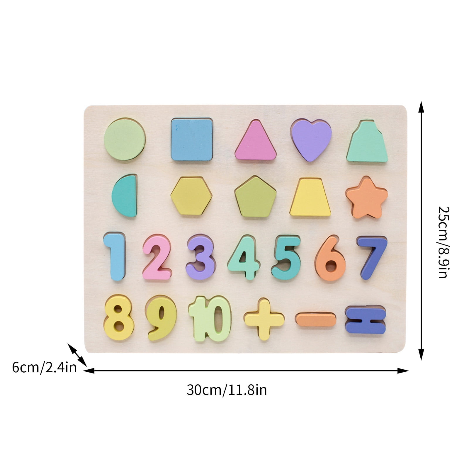 Macaron Wooden Building Block Puzzle for Kids – Number and Alphabet ...