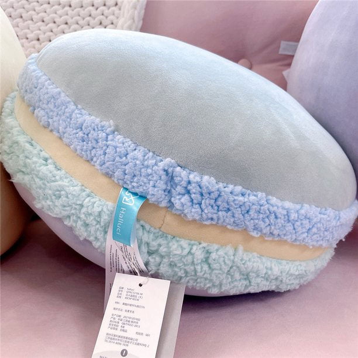 Macaron dessert pillow plush toy blue 35cmStuffed Animal Toys Infant ...